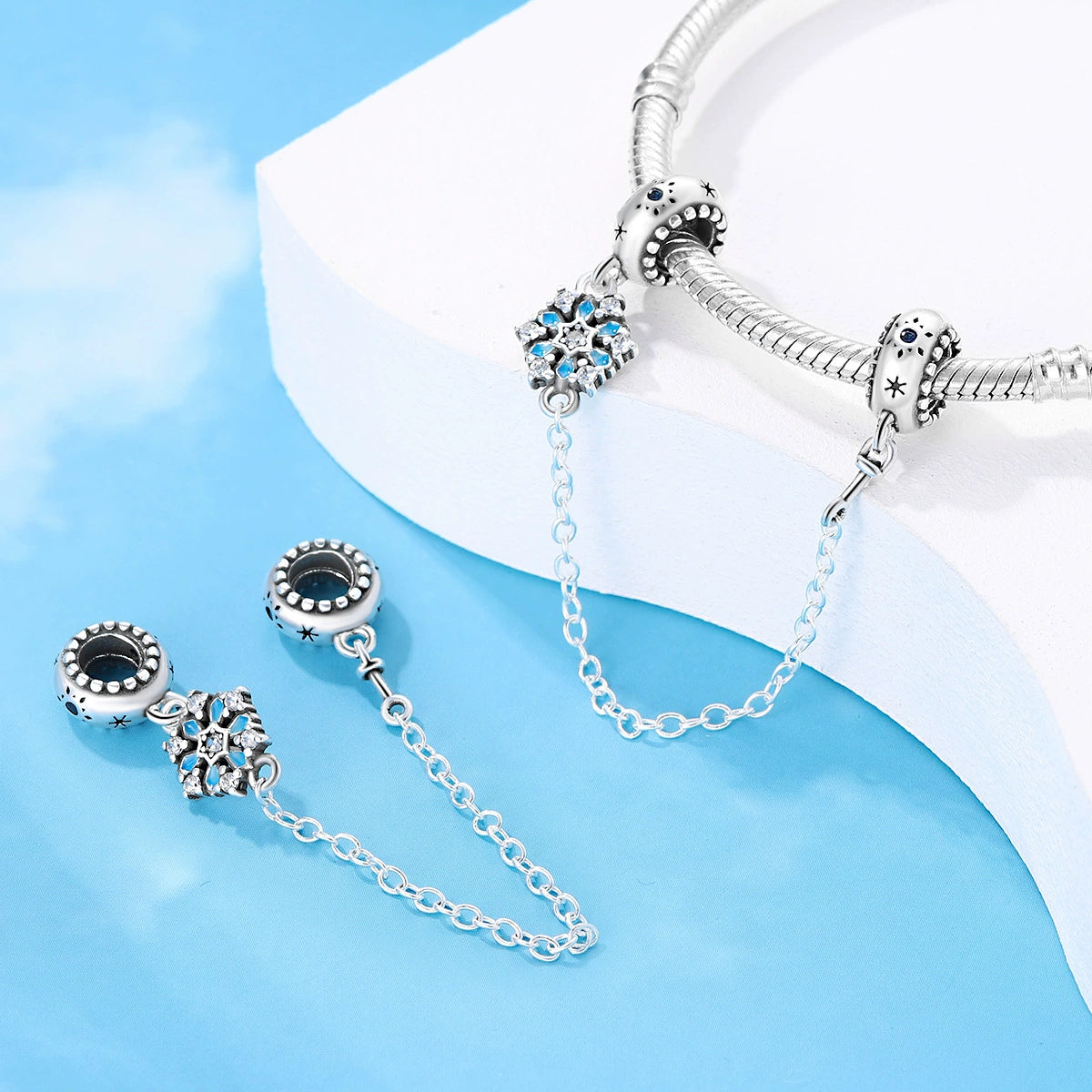 925 Silver Plated Luminous Safety Chain Bracelet With Dripping Oil Des ...