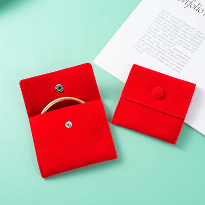 Simple Style Classic Style Solid Color Flannel Jewelry Packaging Bags ...