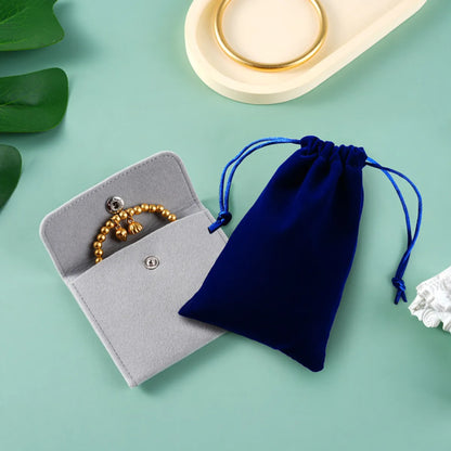 Simple Style Classic Style Solid Color Flannel Jewelry Packaging Bags ...