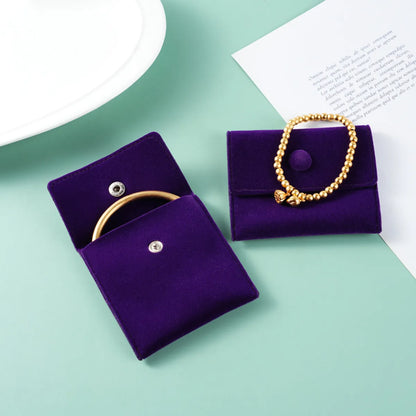 Simple Style Classic Style Solid Color Flannel Jewelry Packaging Bags ...