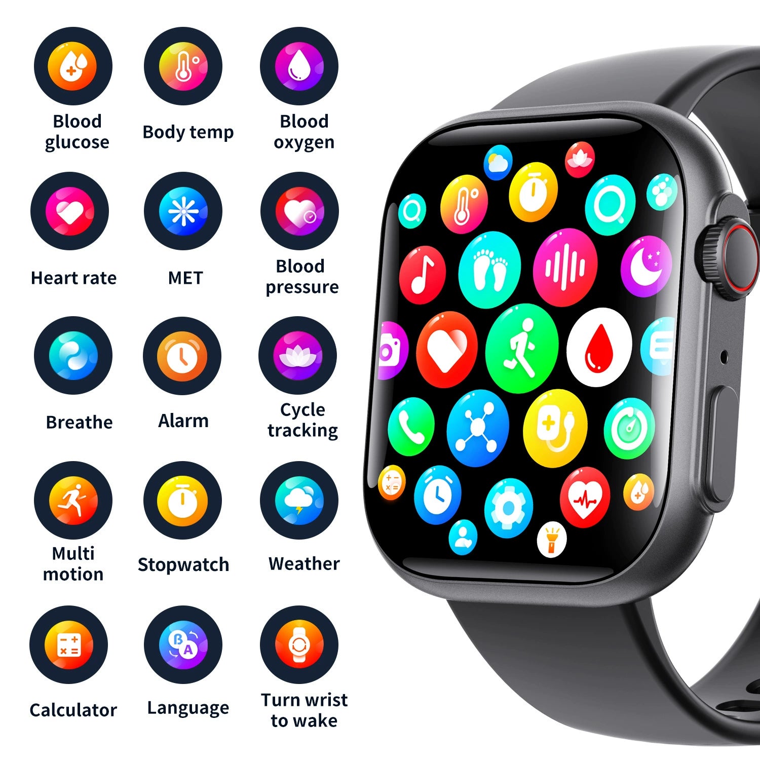 Smart Watch Health Monitoring Sports Watch With Environmental Silicone ...