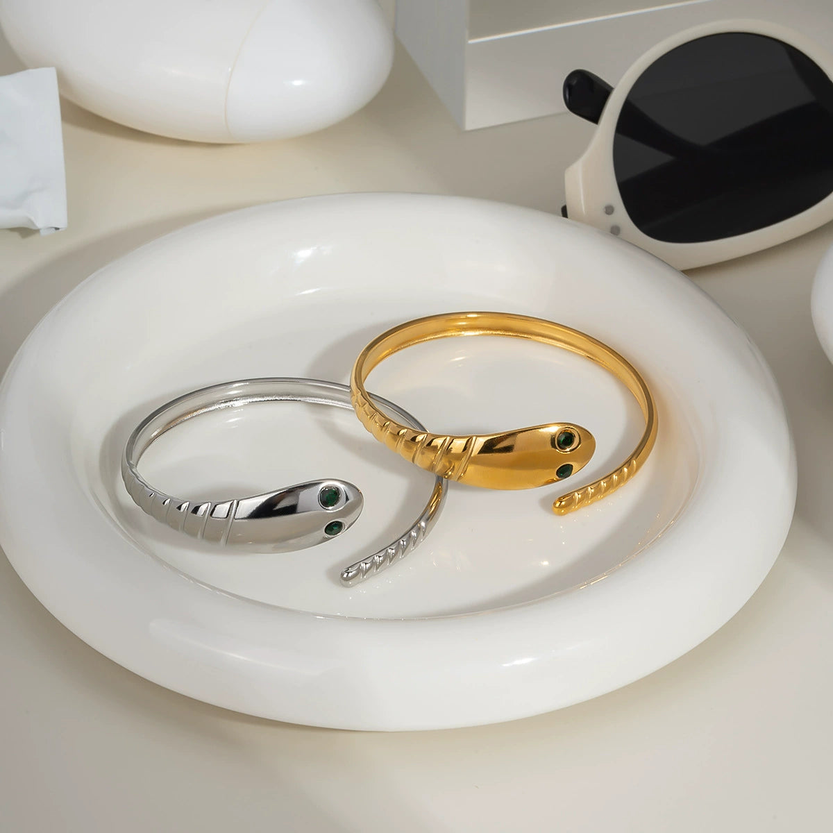 Snake Bracelet Stainless Steel Light Luxury Simple Ins Style Pvd Furna – GoodDiy