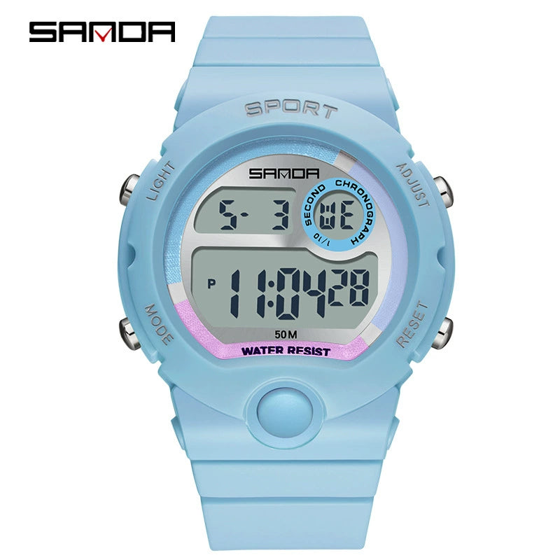 Sports Student Waterproof Watch Acrylic Mirror Round Dial Abs Tpu Small ...