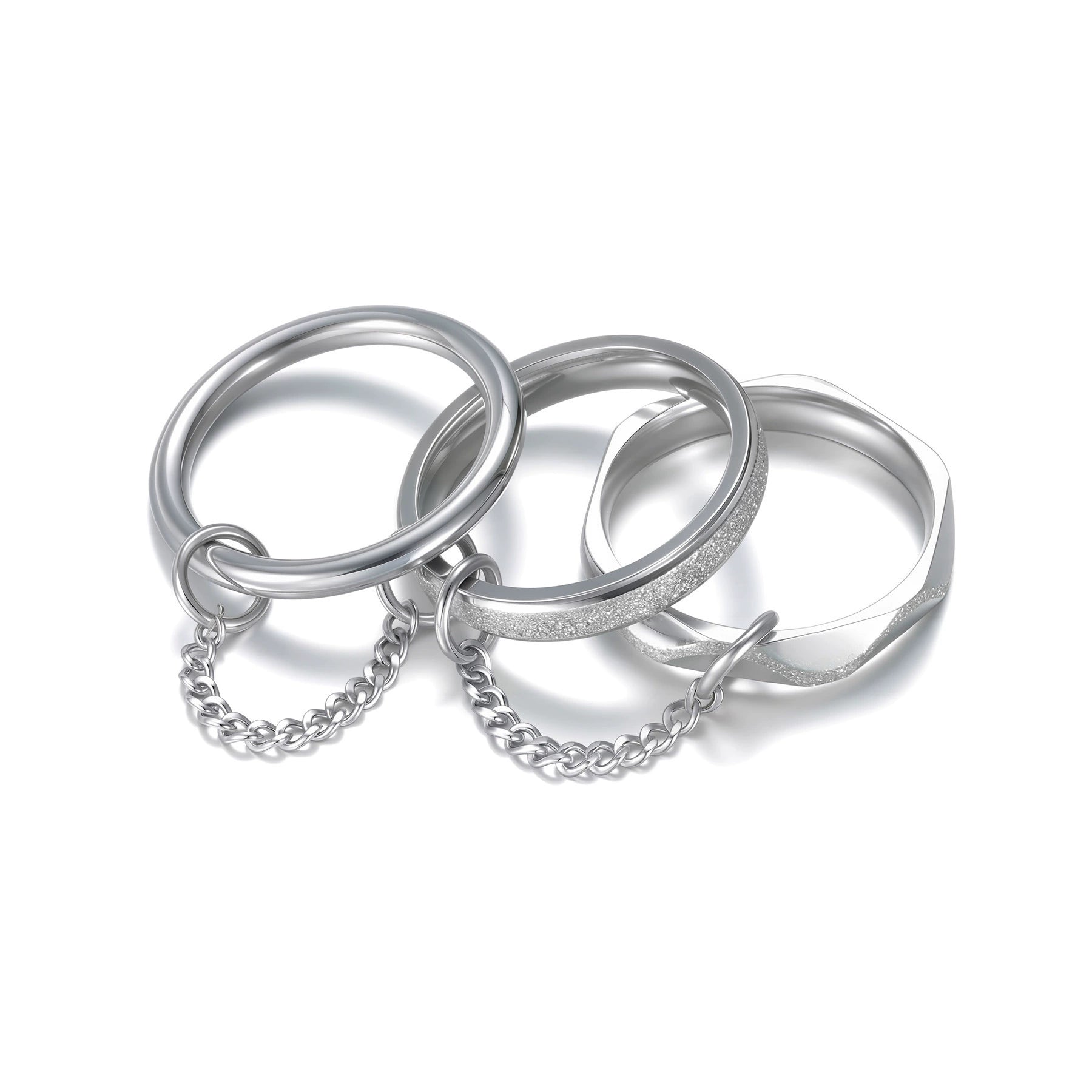 Stacking Rings Titanium Steel Geometric Electroplated Hand Jewelry ...