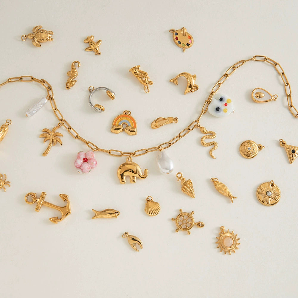 Stainless Steel And Titanium Steel Cross Chain Necklace With Geometric ...