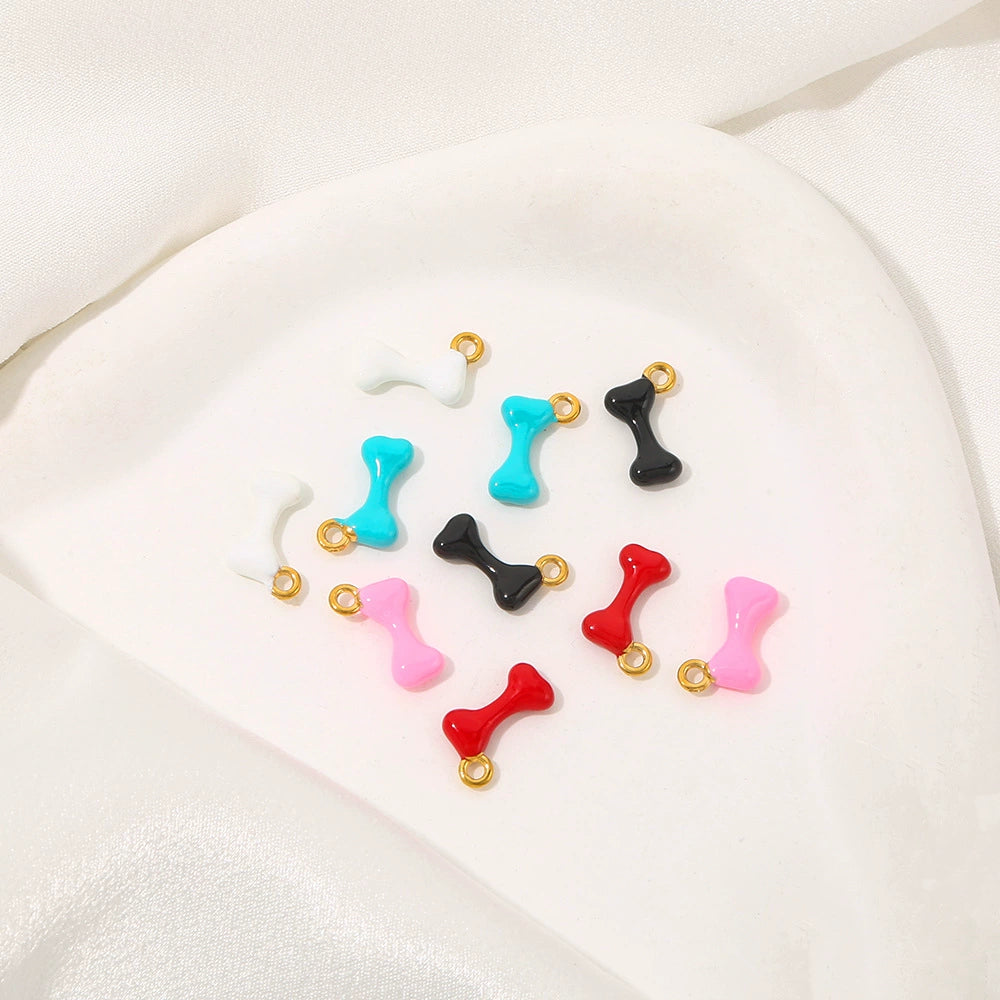 Stainless Steel Bone Shape Pendant Oil Dripping Craft Jewelry Diy Acce ...