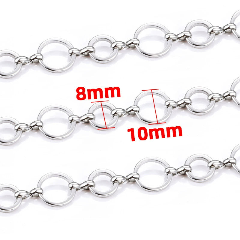 Stainless Steel Circle Chain Punk Jewelry Accessories With Electrolysis ...