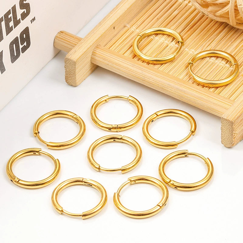 Stainless Steel Ear Hook Earrings Polished Vacuum Furnace Electroplated ...