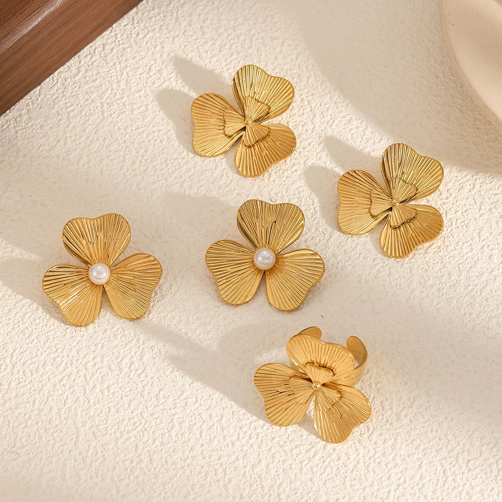Stainless Steel Flower Electroplating Women's Earrings – GoodDiy