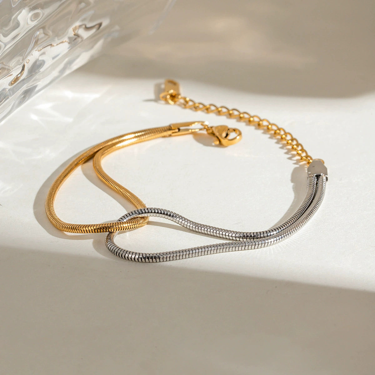 Stainless Steel Geometric Hollow Snake Chain Color Matching Electropla ...