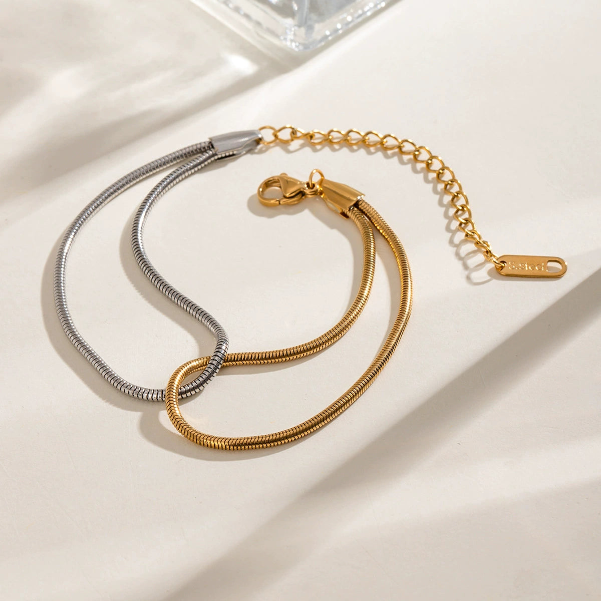 Stainless Steel Geometric Hollow Snake Chain Color Matching Electropla ...