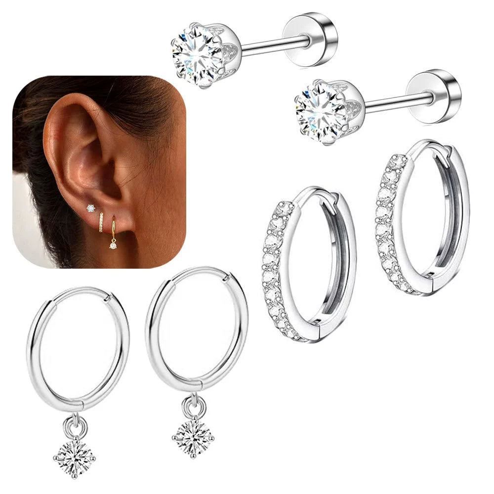 Stainless Steel Minimalist Women's Piercing Jewelry Ear Bone Nails And ...