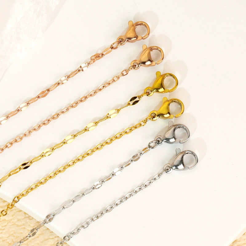 Stainless Steel Ochain Lip Chain Simple Ushaped Cross Clavicle Necklac ...