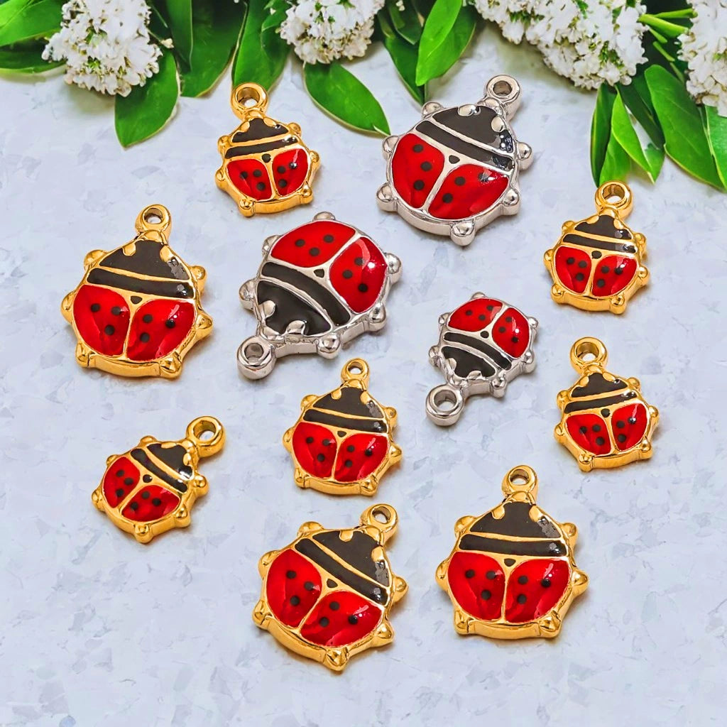 Stainless Steel Oil Dripping Ladybug Style Handmade Jewelry Pendant ...