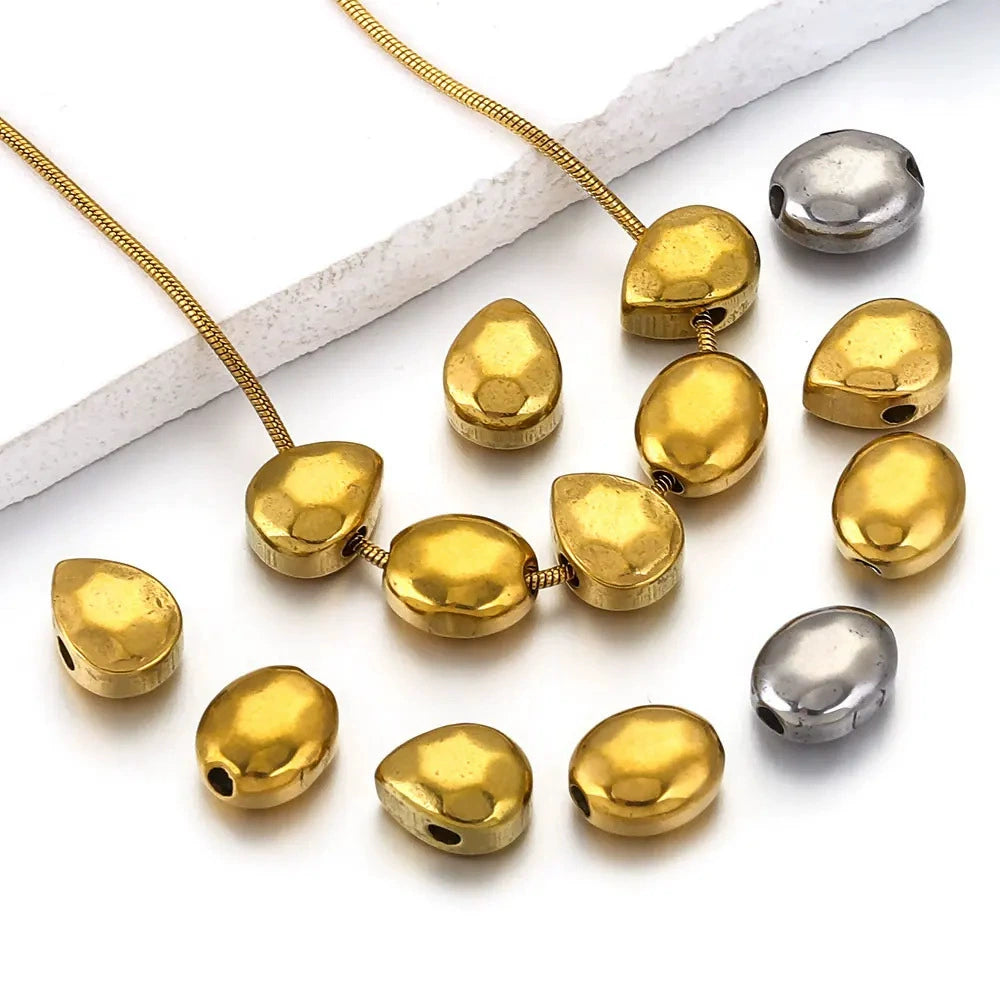 Stainless Steel Oval Drop And Curved Electroplated Spacer And Position ...