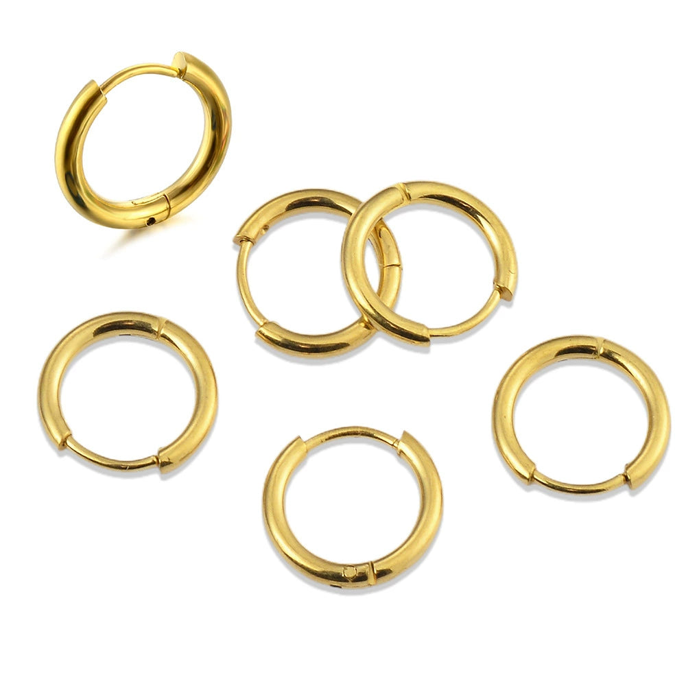 Stainless Steel Round Earring With Electroplating Diy Ear Buckle ...
