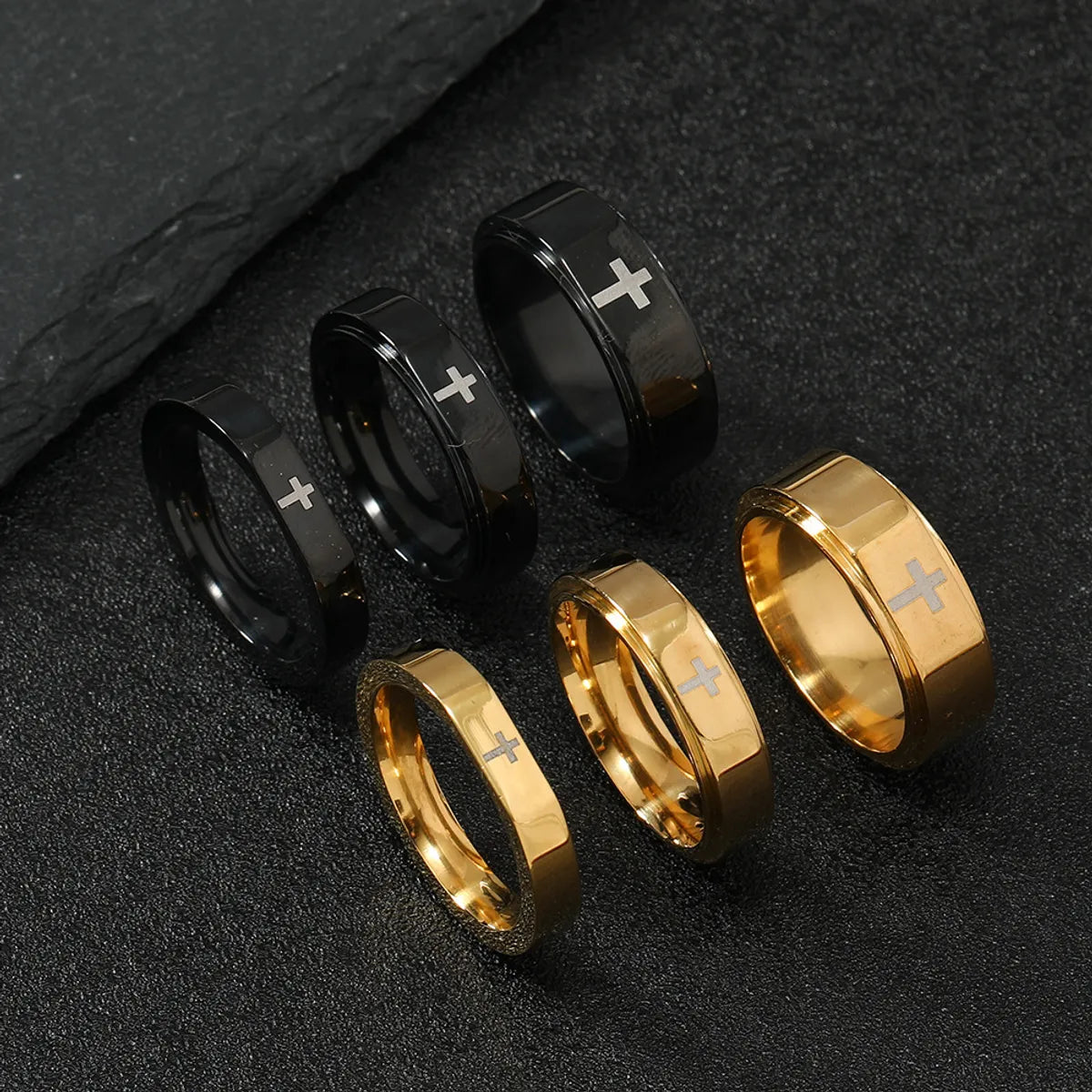 Wholesale Stainless Steel Simple Style Cross Plating Rings – GoodDiy