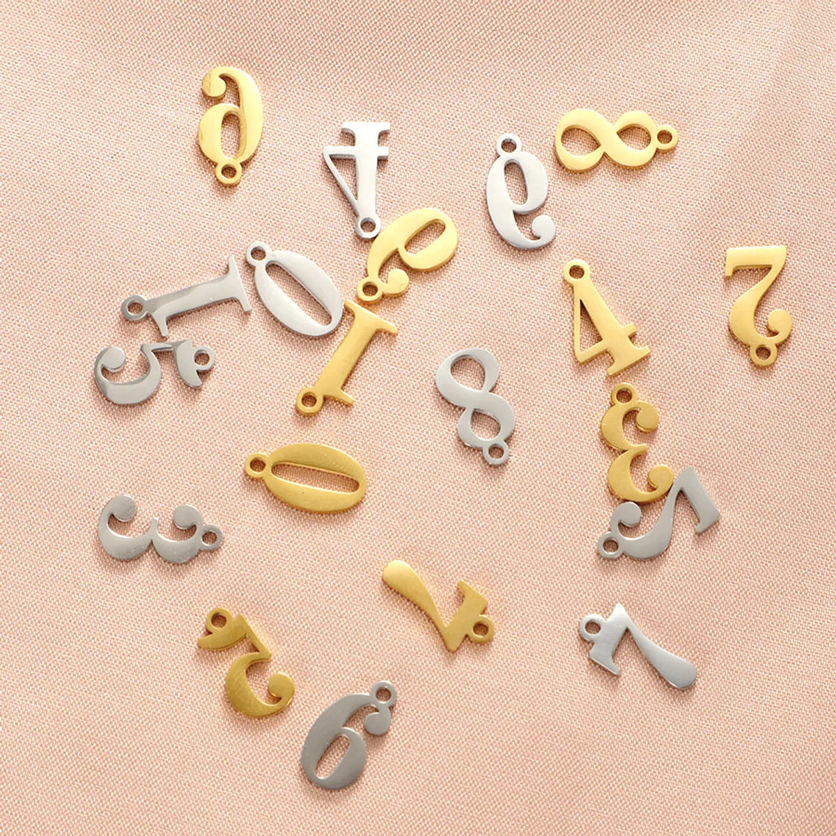 Wholesale stainless steel simple style number plating charms – GoodDiy