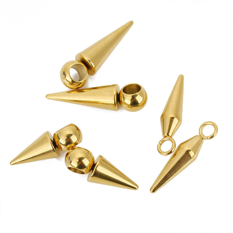 Stainless Steel Spherical Cone Pendant Electroplated Smooth Fine Chain ...