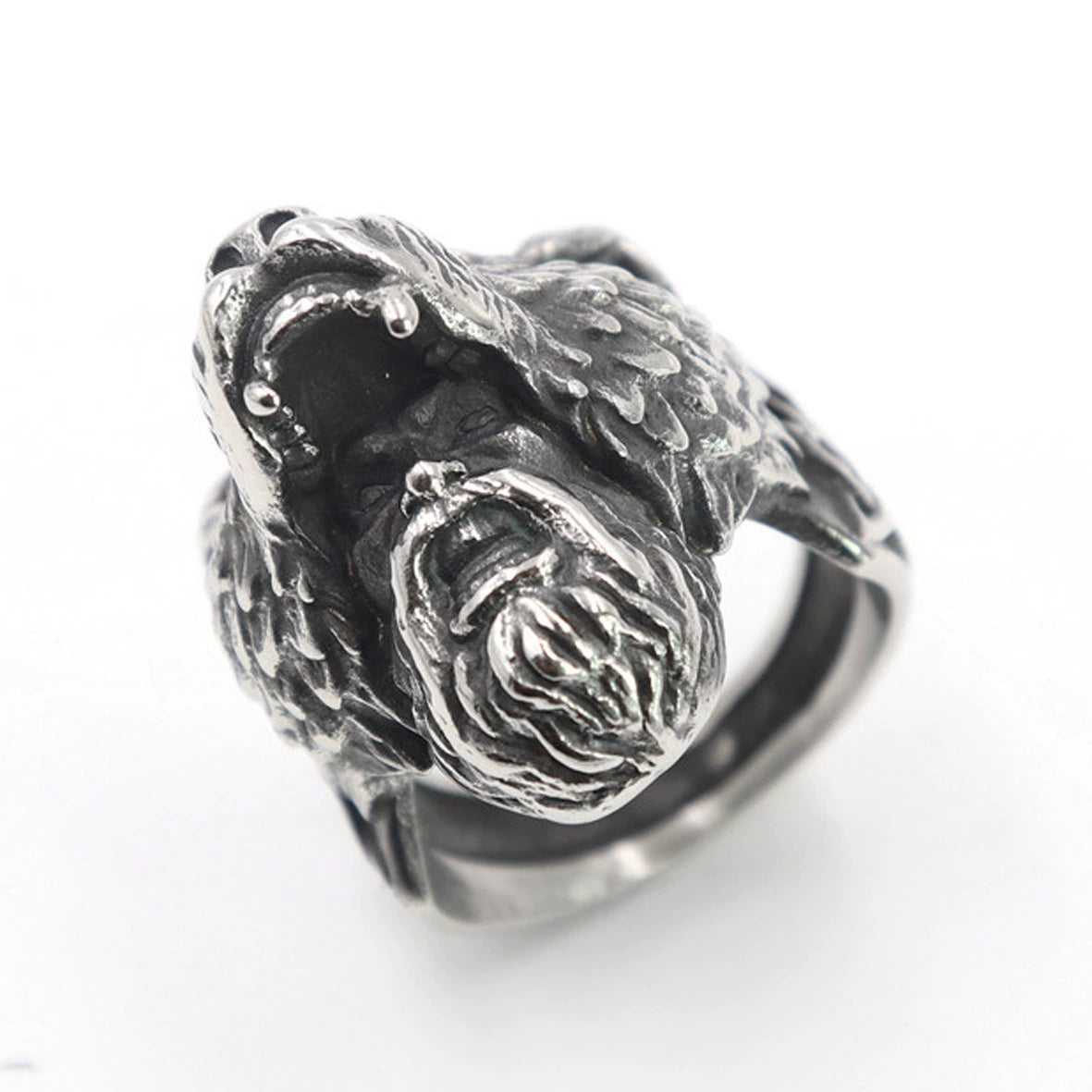 Stylish Exaggerated Retro Atomic Wolf Viking Werewolf Ring Titanium ...