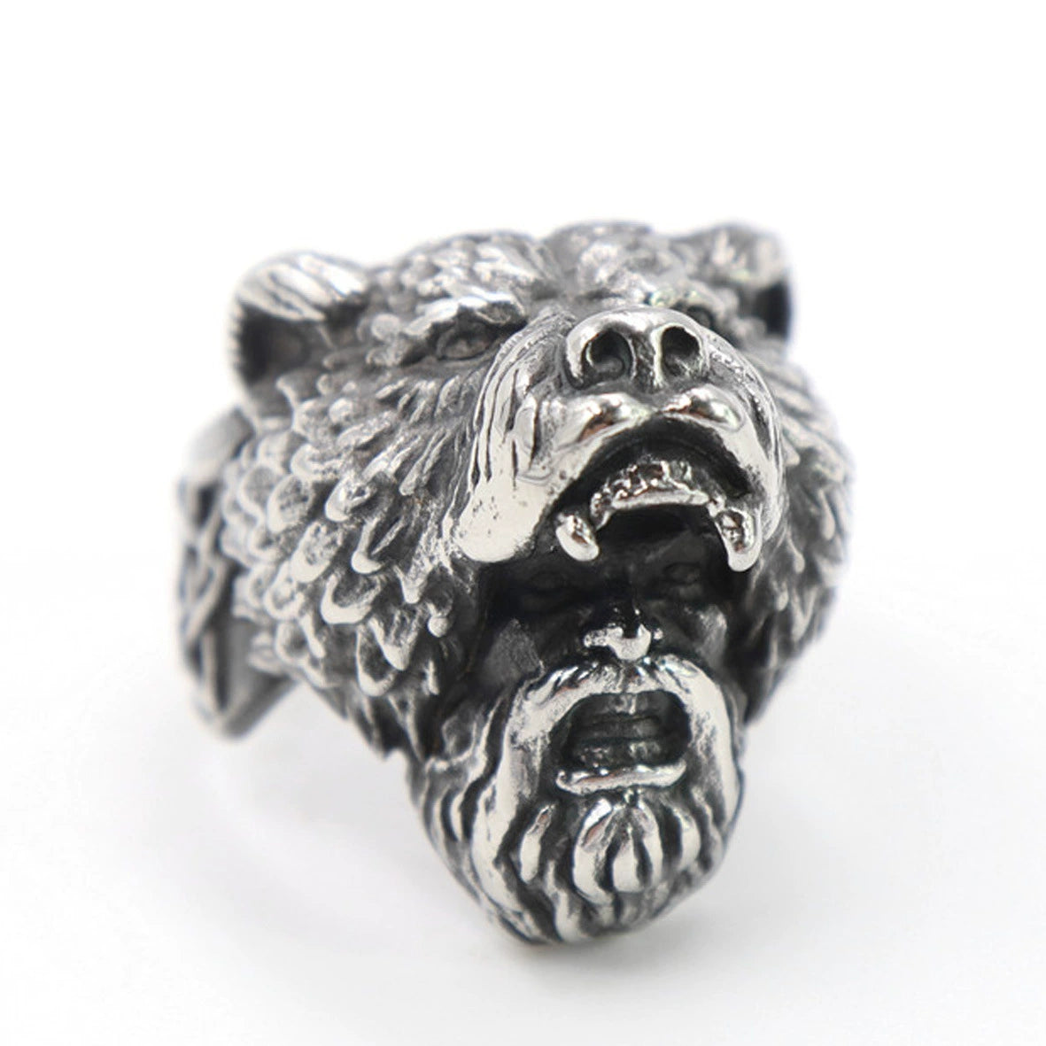 Stylish Exaggerated Retro Atomic Wolf Viking Werewolf Ring Titanium ...