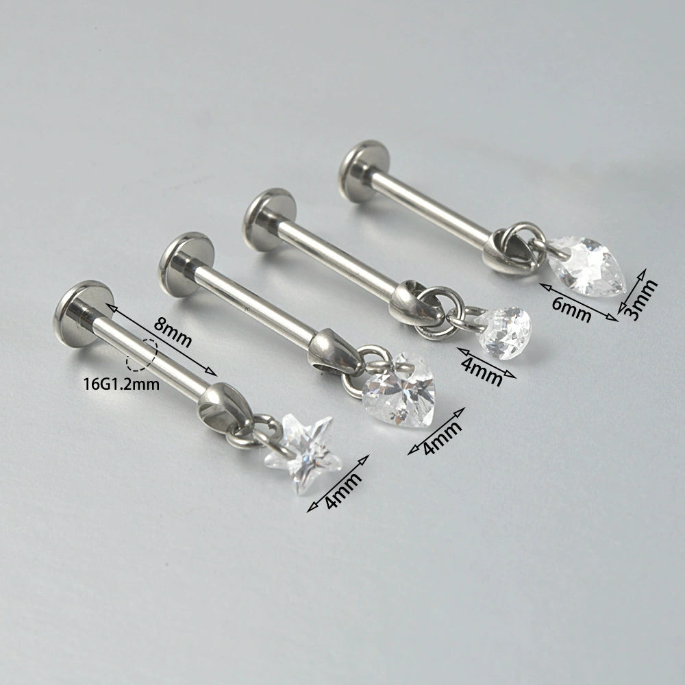 Titanium Lip Nail Ear Bone Nail Fashion Piercing Earrings With ...