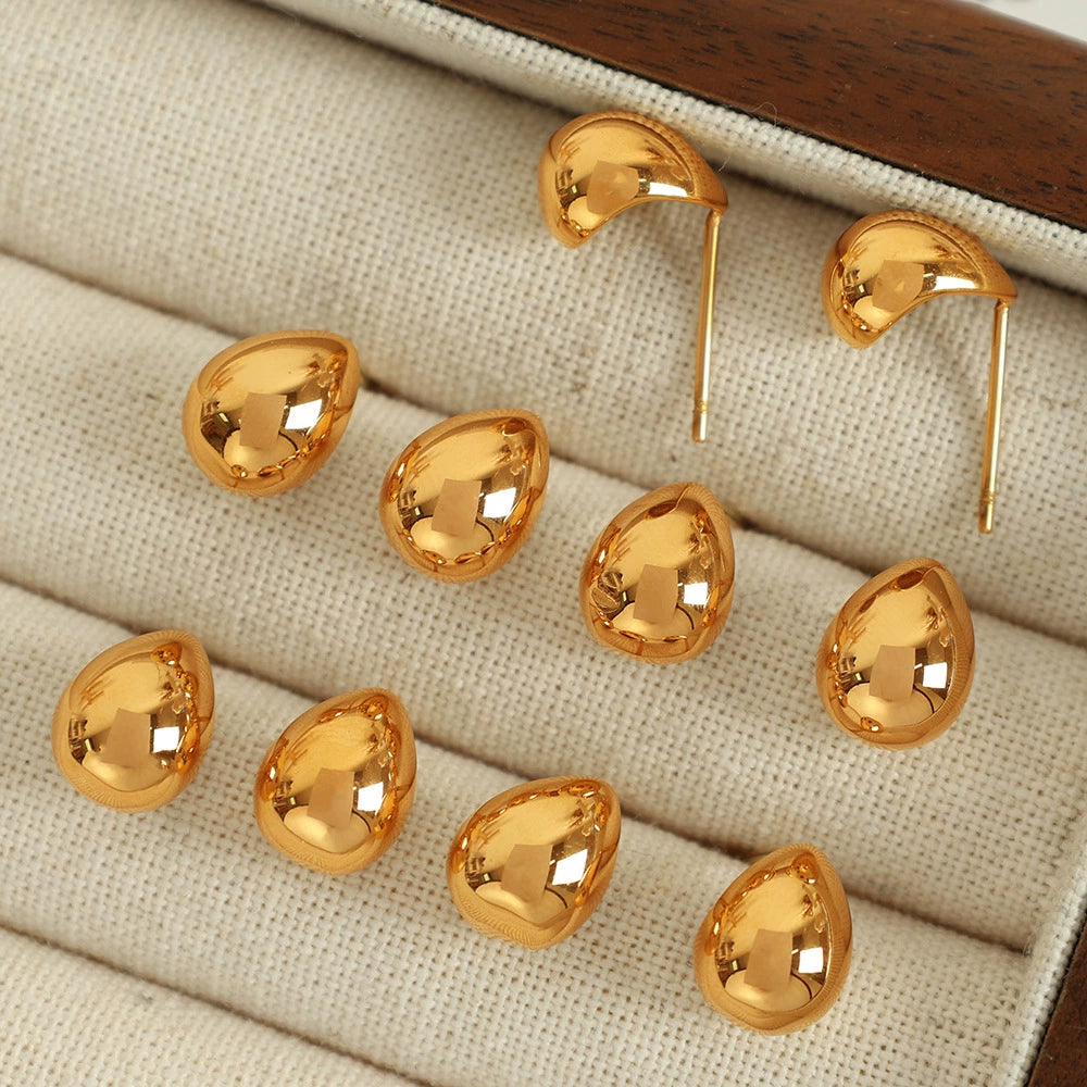 Titanium Steel Drop Shape Earrings Simple Design Electroplated For ...