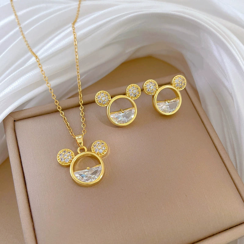 Titanium Steel Jewelry Set With Geometric Pattern And Electroplating ...