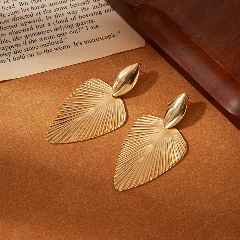 Titanium Steel Leaf Earrings Simple Style Electroplating Design – GoodDiy
