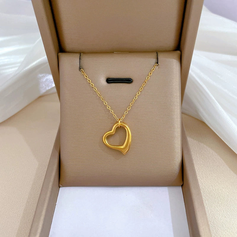 Titanium Steel Plain Circle Love Furnace Cold Necklace With Electropla ...