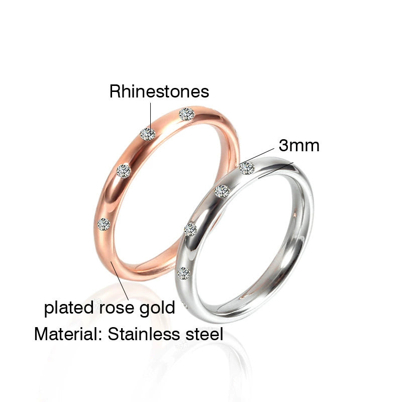 Titanium Steel Rose Gold Plated Arc Half Ring With Star Pattern For Wo ...
