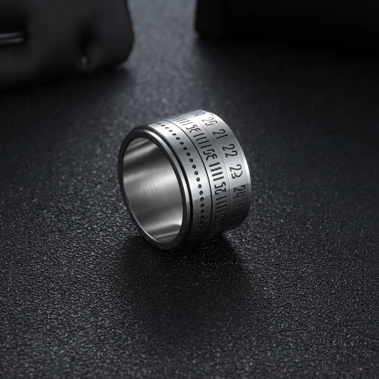 Titanium Steel Rotatable Ring With Arabic Digital Pattern Polishing ...
