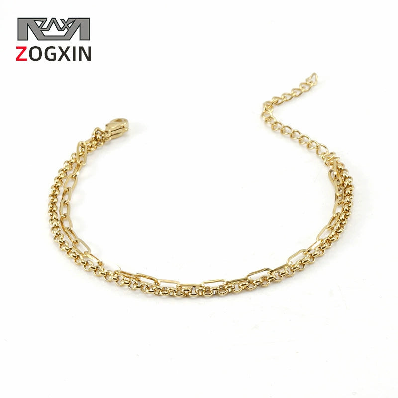 Titanium Steel Simple Versatile Double Layer Bracelet And Semi Finished ...