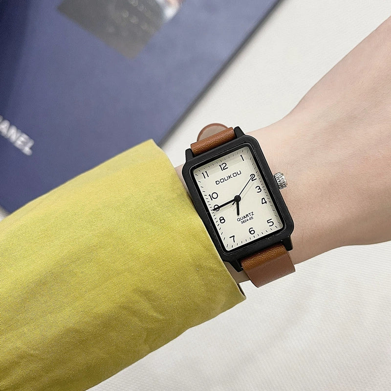 Universal Leisure Style Rectangular Quartz Watch For Junior High School ...