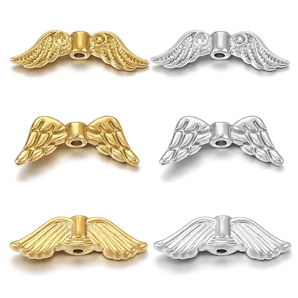 Vintage Stainless Steel Vacuum Gold Plated Wings Perforated Feather Pa ...