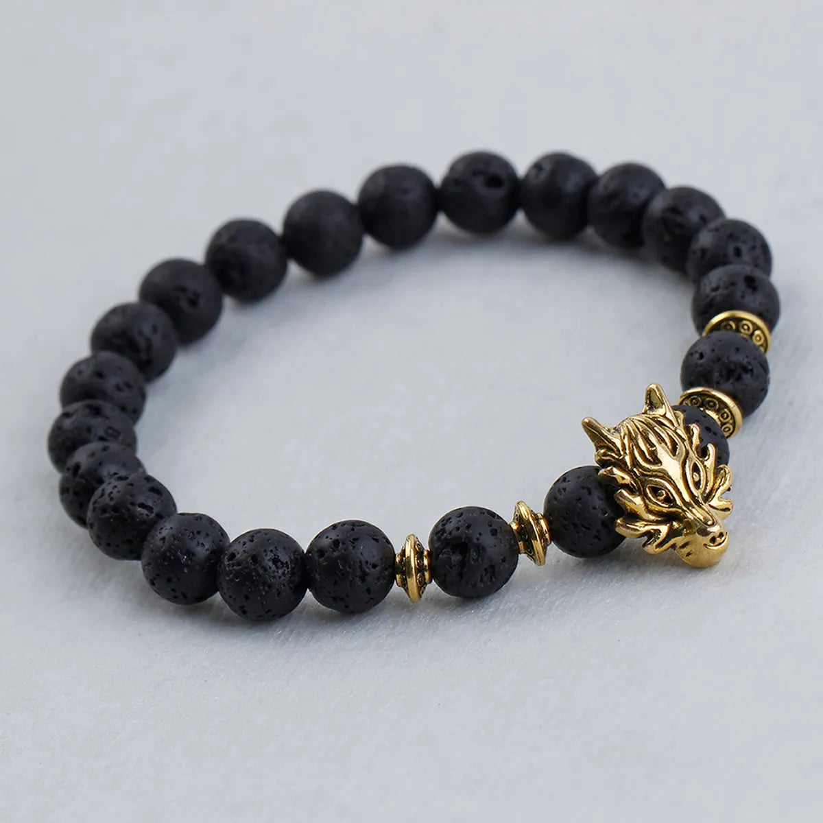 Vintage Style Dragon Beaded Volcanic Rock Men'S Bracelets – GoodDiy