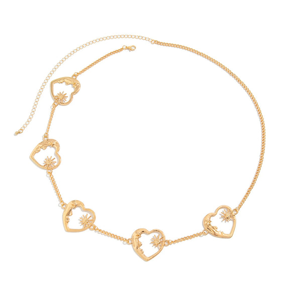 Waist Chain Body Chain Retro Crescent Love Style Metal Iron Chain Alloy ...