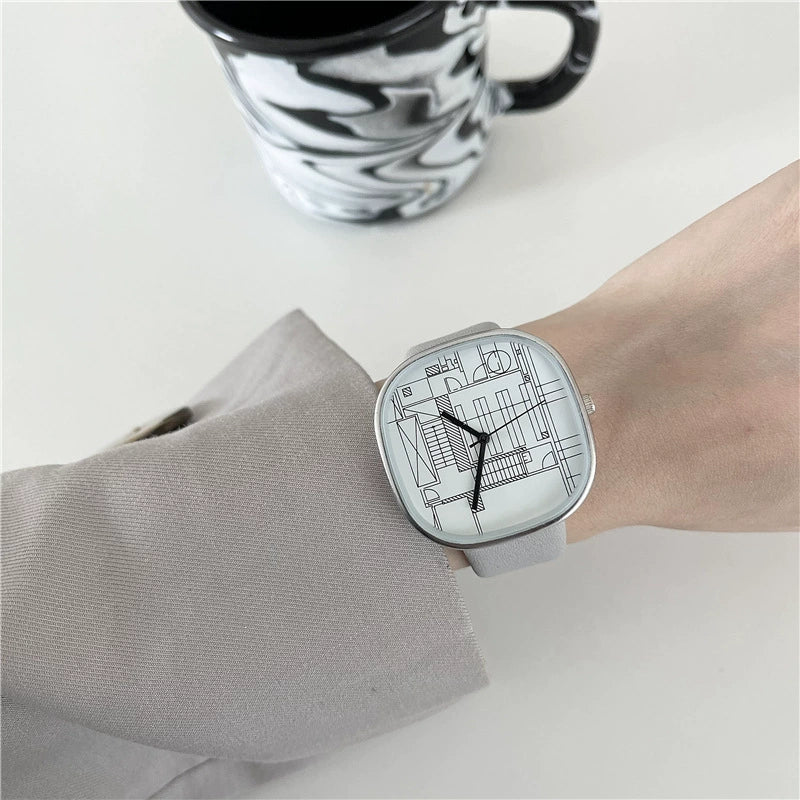 Watch Alloy Ordinary Glass Mirror Square Dial Casual Design For Women ...