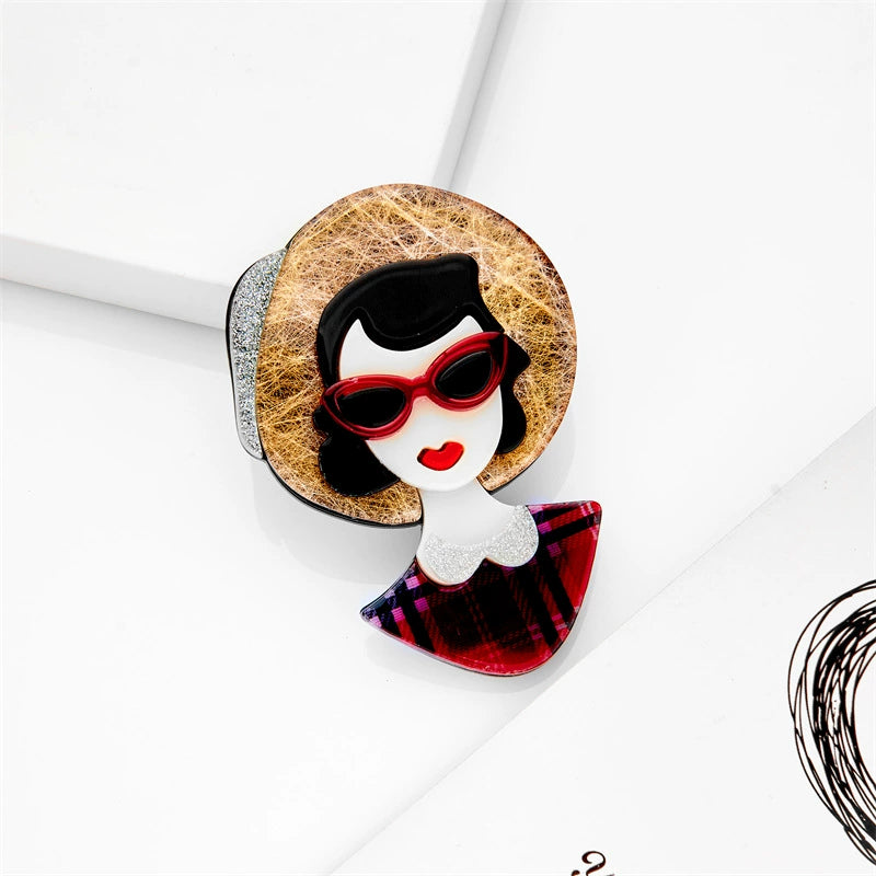 Wholesale Acrylic Cartoon Characters Printed Decorative Brooch For ...