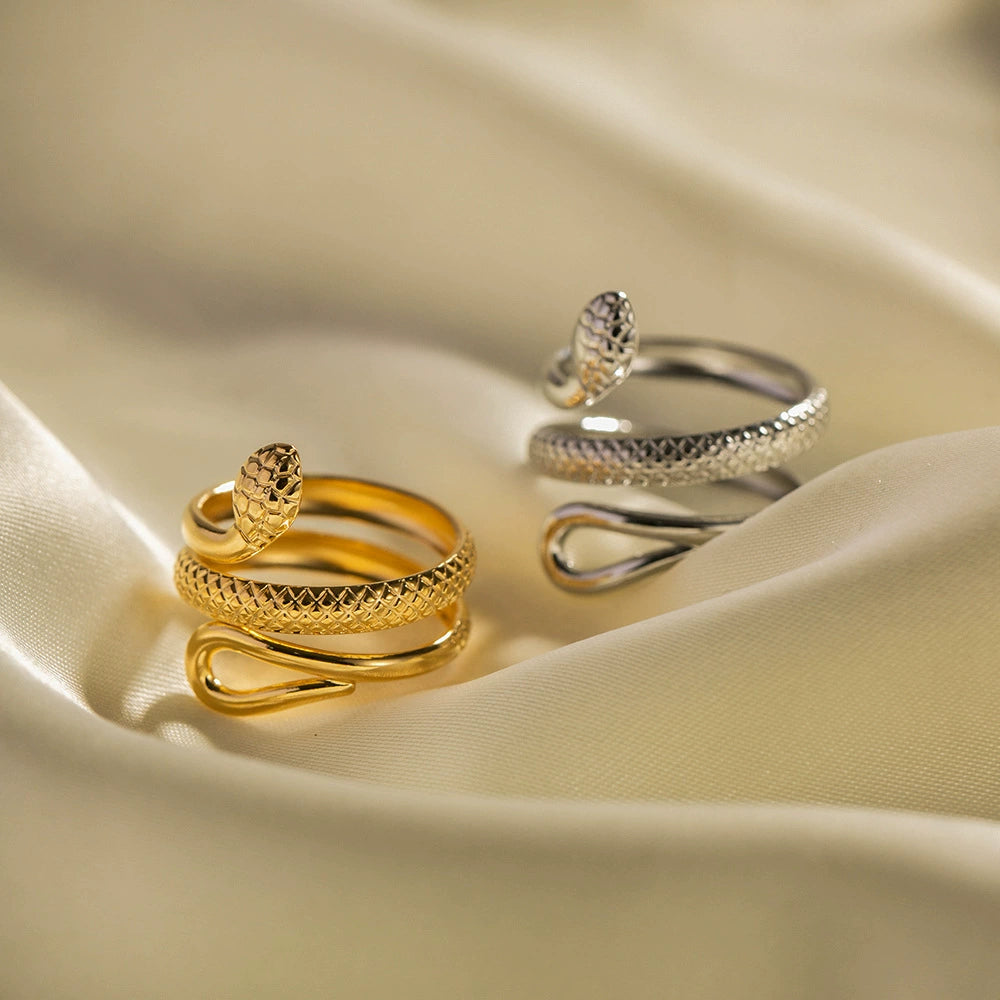 Wholesale Classic Texture Snake Design Hollow Adjustable Ring For Wome ...