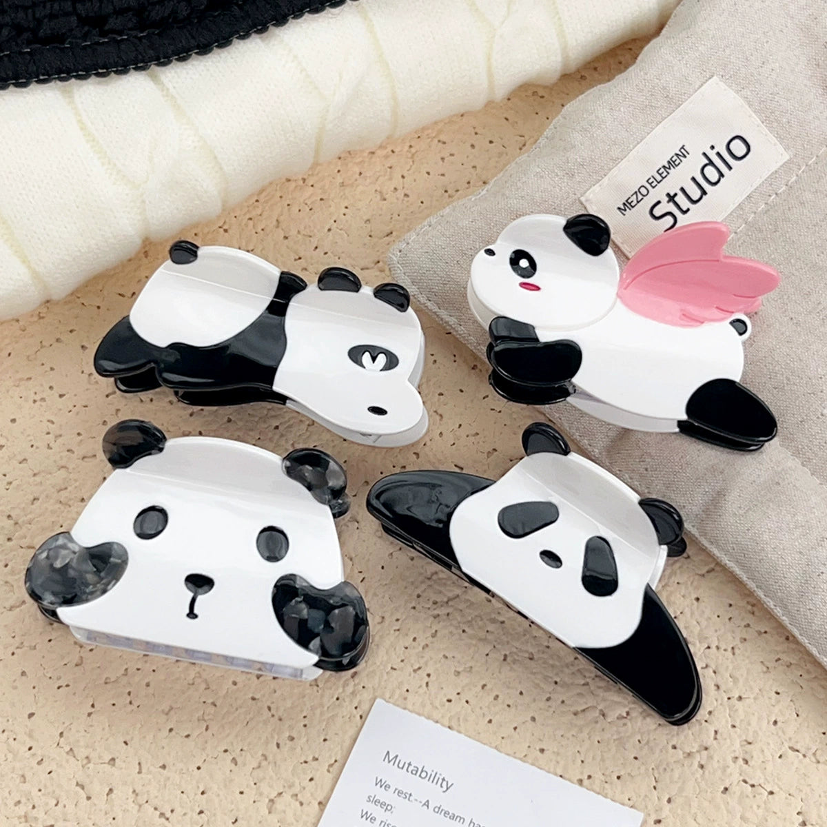 Wholesale Handmade Acetic Acid Hairpin With Cute Panda Cartoon Design ...
