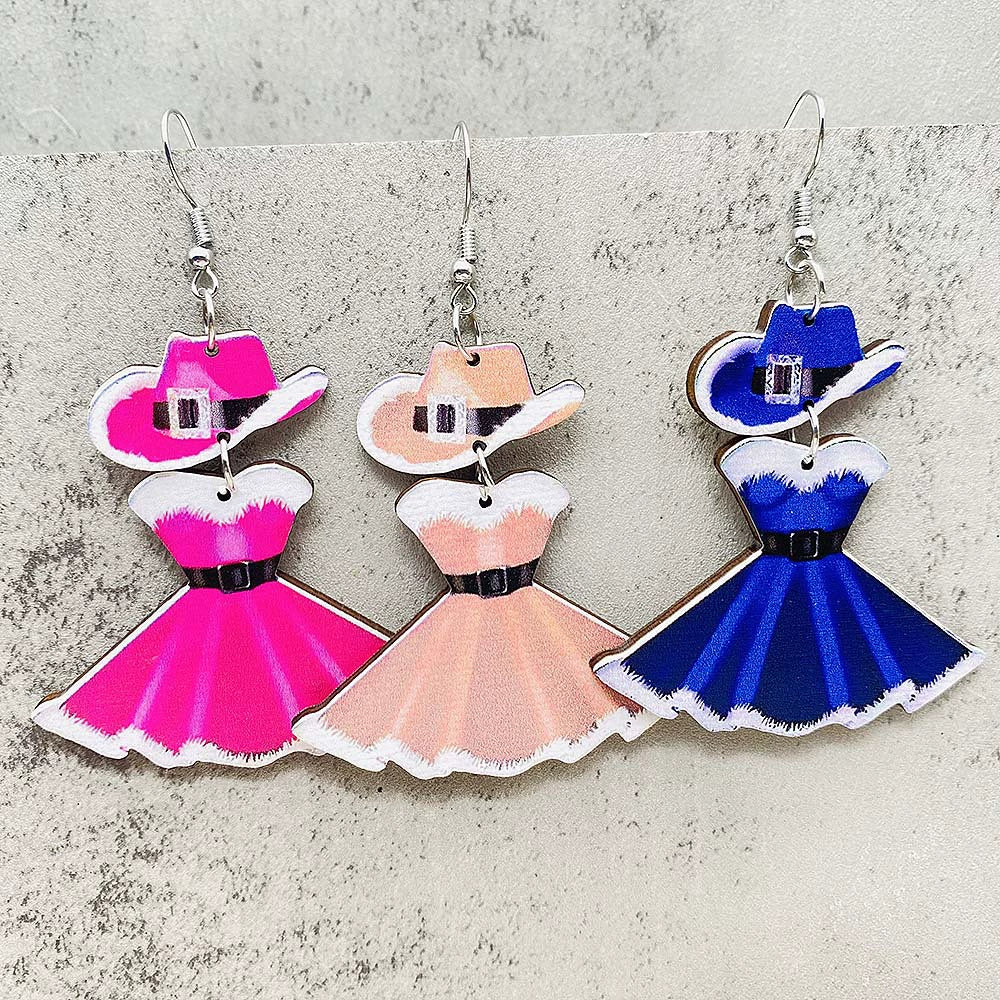Wholesale Handmade Wooden Earrings With Cartoon Characters Geometric ...