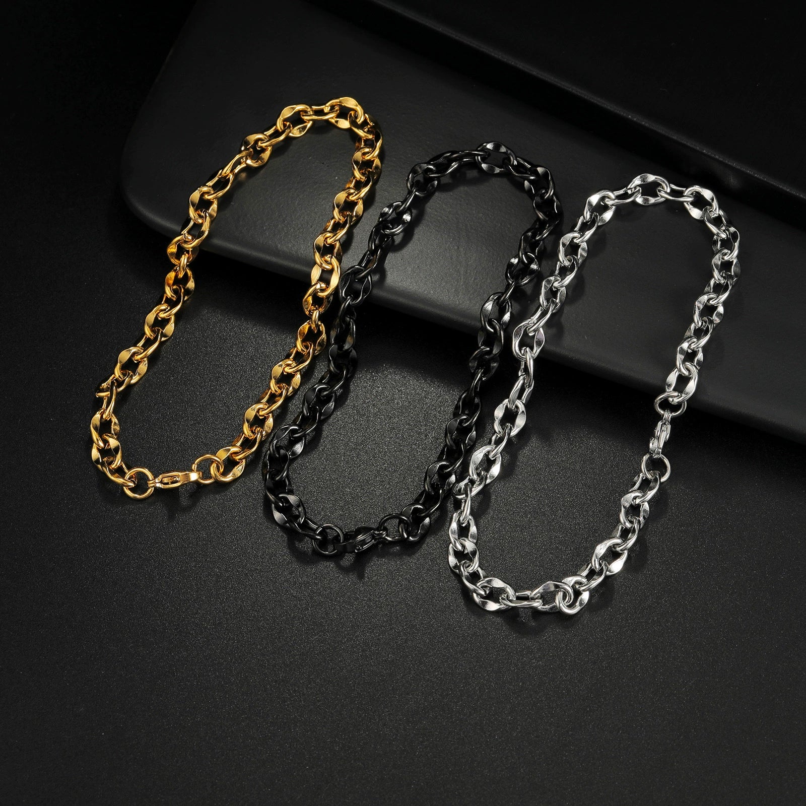 Wholesale Hip Hop Trend Cuban Chain Twist Unisex Stainless Steel Geome ...