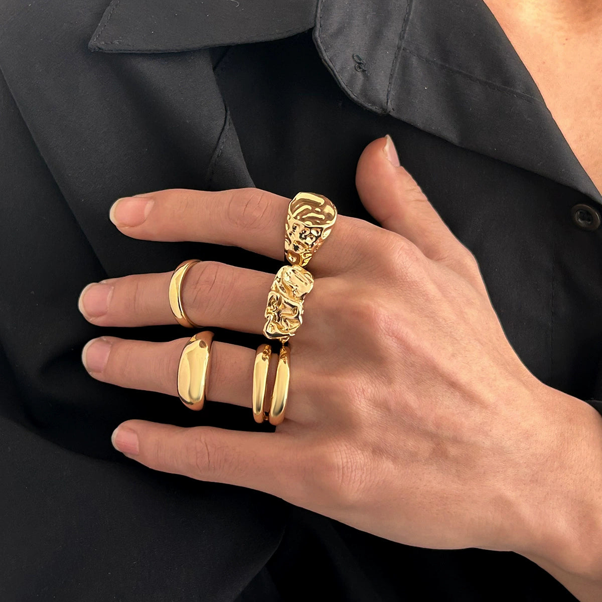 Wholesale Jewelry Alloy Geometric Hip Hop Style Ring Men's ...