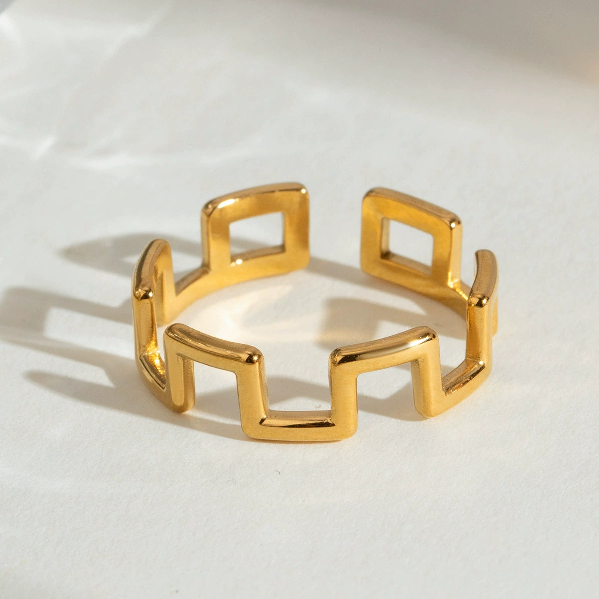 Wholesale Jewelry Geometric Minimalist Stainless Steel Square Ring Ele ...