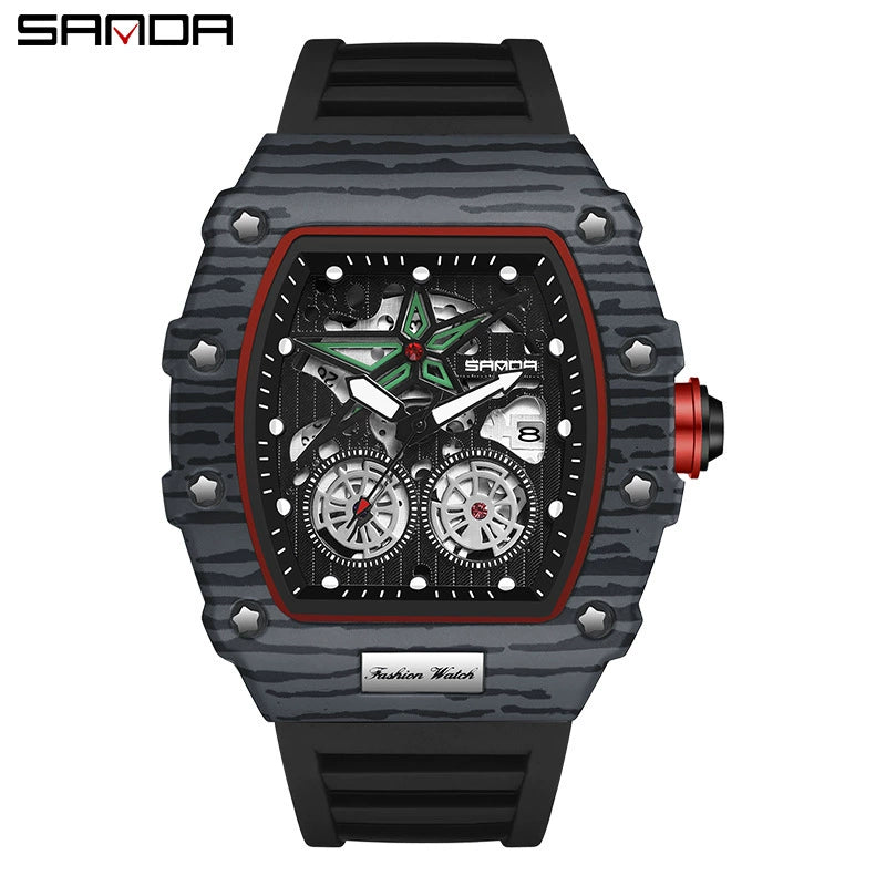 Wholesale Men's Alloy Alloy And Tpu Barrelshaped Quartz Watch With ...