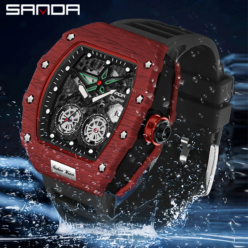 Wholesale Men's Alloy Alloy And Tpu Barrelshaped Quartz Watch With ...