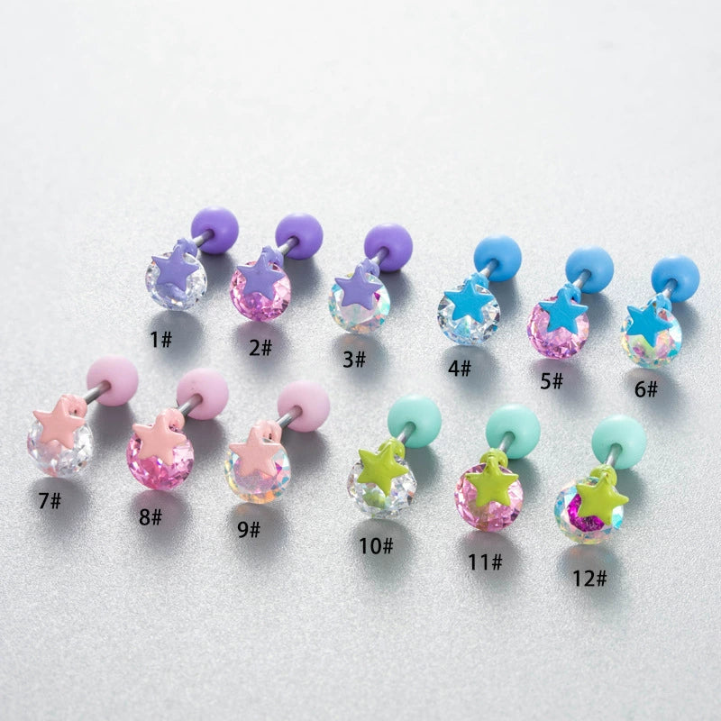 Wholesale Metal Ear Bone Nail With Copper Inlaid Zircon Star Pattern ...