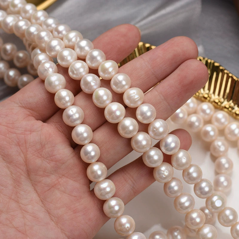 Wholesale Natural Freshwater Pearl Semifinished Naked Beads Near Round ...