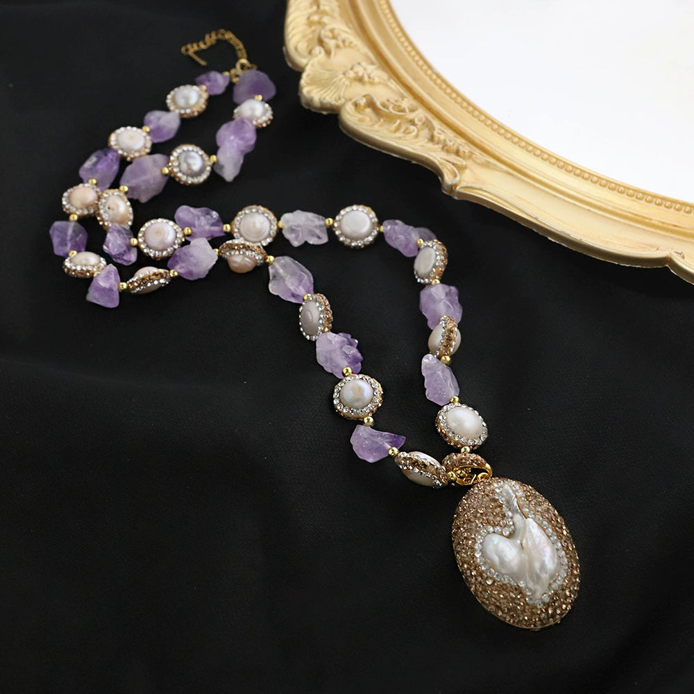 Wholesale Necklace Artificial Crystal Freshwater Pearls Twist Chain ...